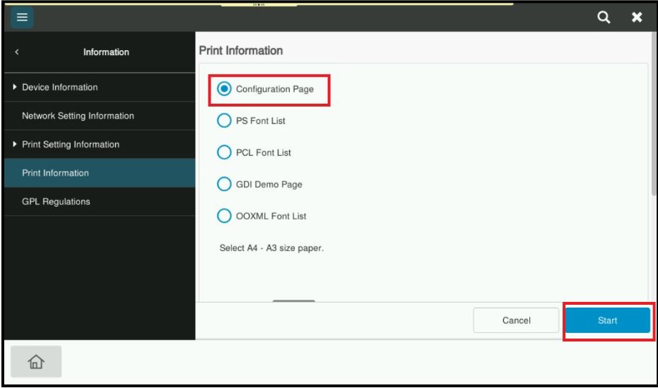 How to Print Configuration Page on Machine - Konica Minolta+ Assist
