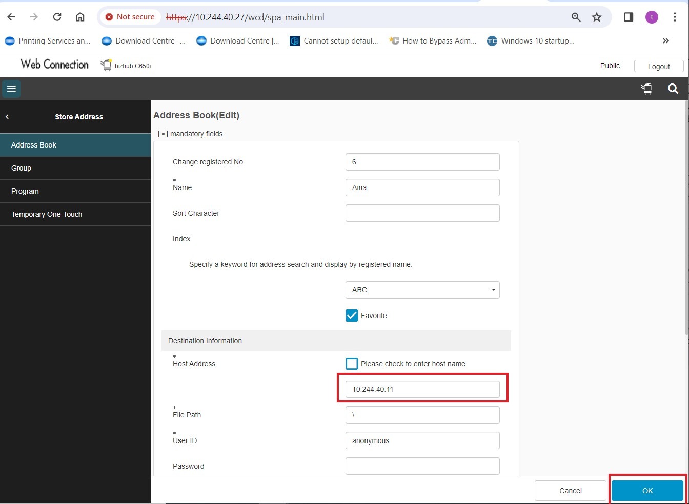 Scan Error: Can't scan to FTP issue, how to check and change ip add on ...