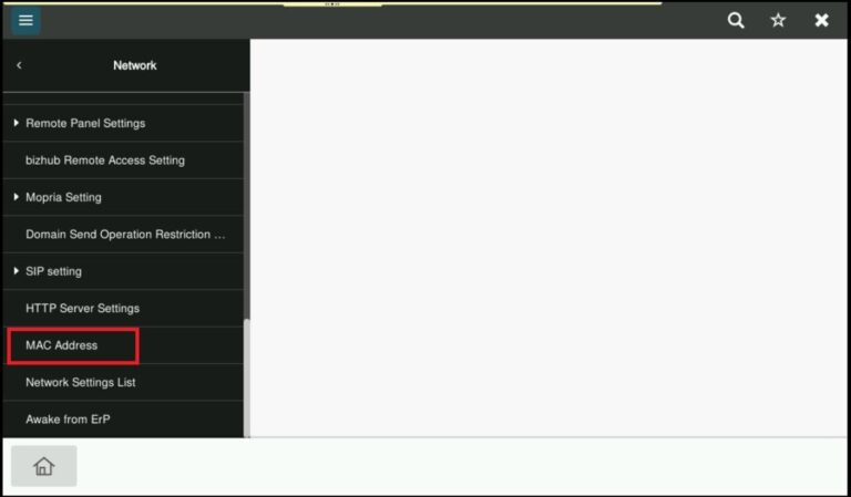 How to get MAC Address from the Konica Minolta Machine - Konica Minolta+ Assist