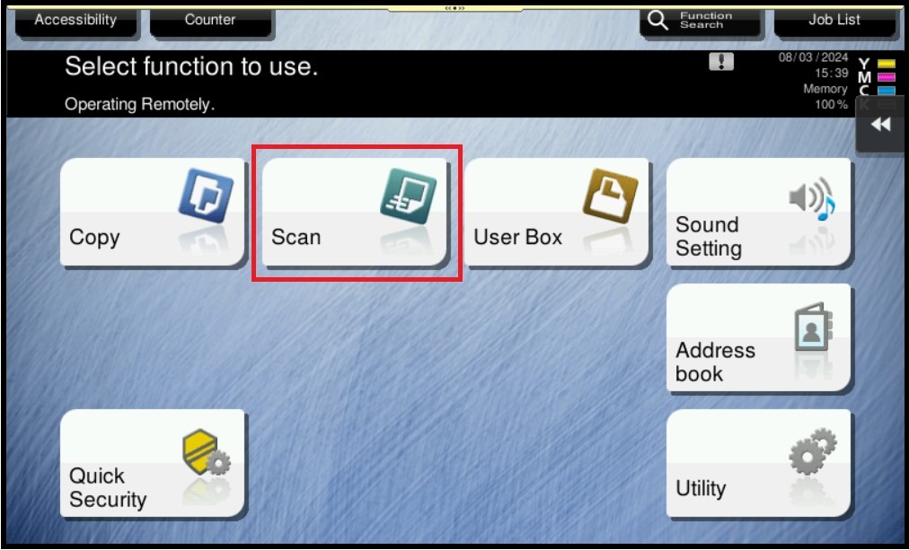 How to change the file type for scanning - Konica Minolta+ Assist