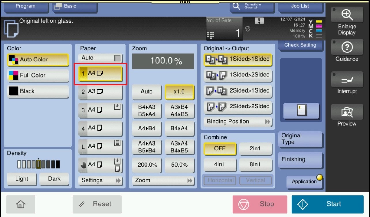How to setup booklet output of the printed sheets on copying document ...