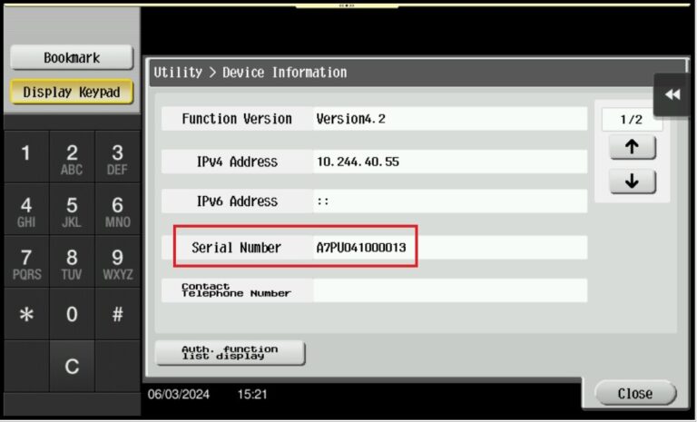 How to Get the Serial Number from the Konica Minolta Machine - Konica ...