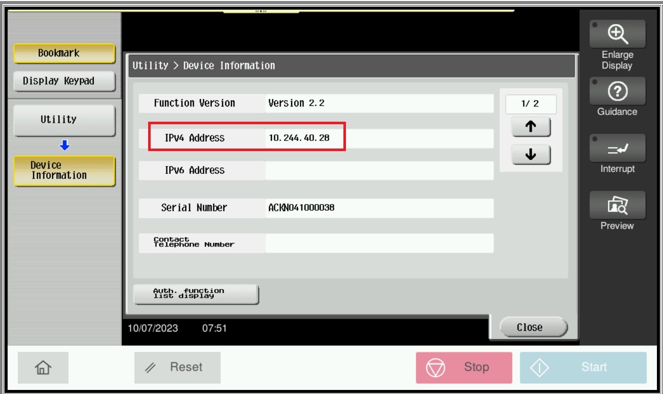 How to Get the IP Address from the Konica Minolta Machine - Konica ...