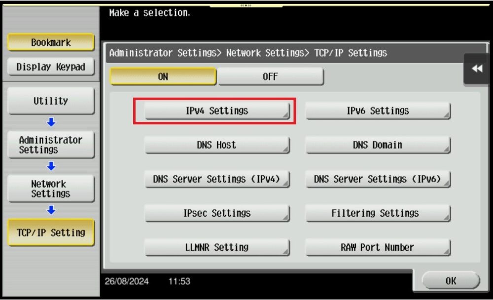 How to Change IP Address on the Machine Control Panel - Konica Minolta+ Assist