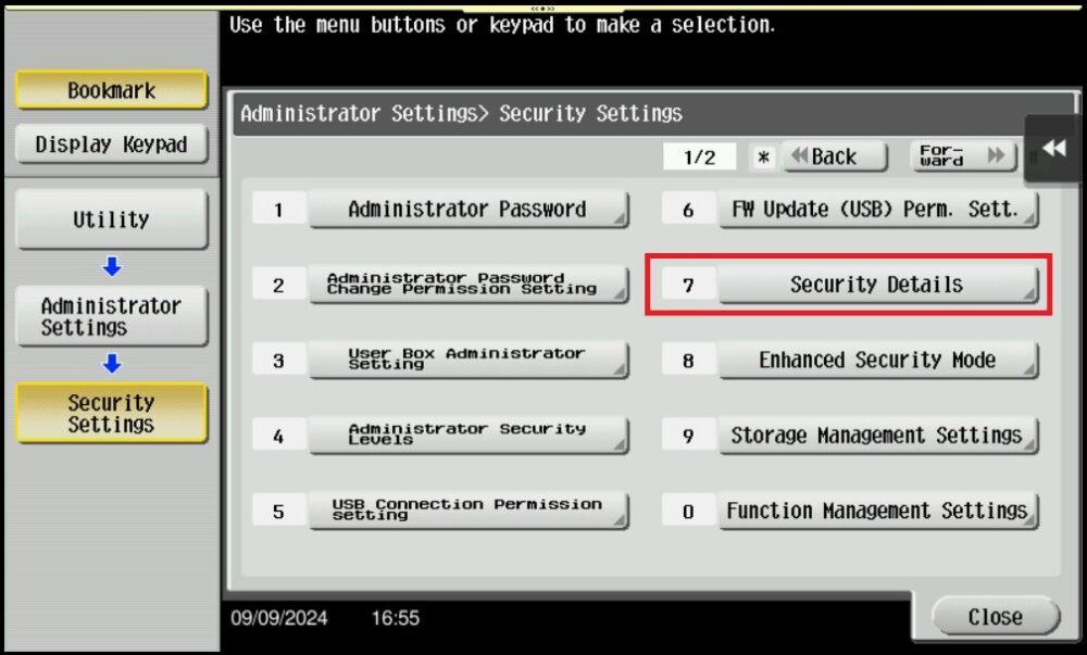 How to Initialize Network Settings on machine - Konica Minolta+ Assist