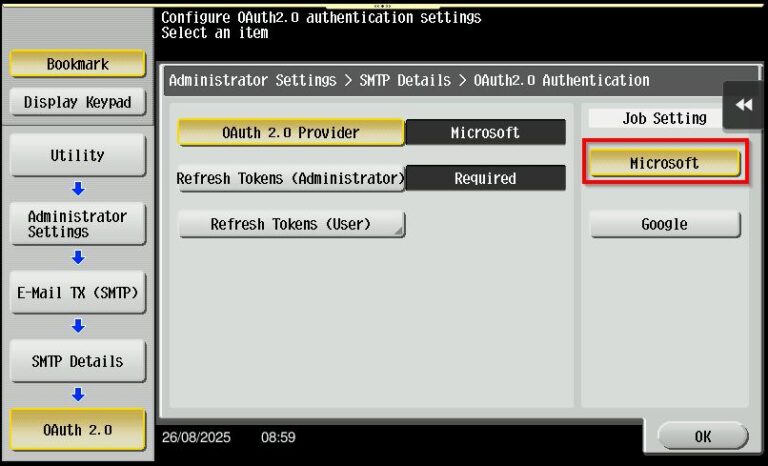 How To Setup Scan To Email Via OAuth 2.0 For Microsoft - Konica ...
